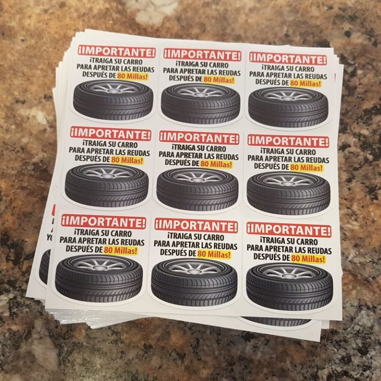 Generic Tire Retorque Reminder Stickers - Expert Print Solutions